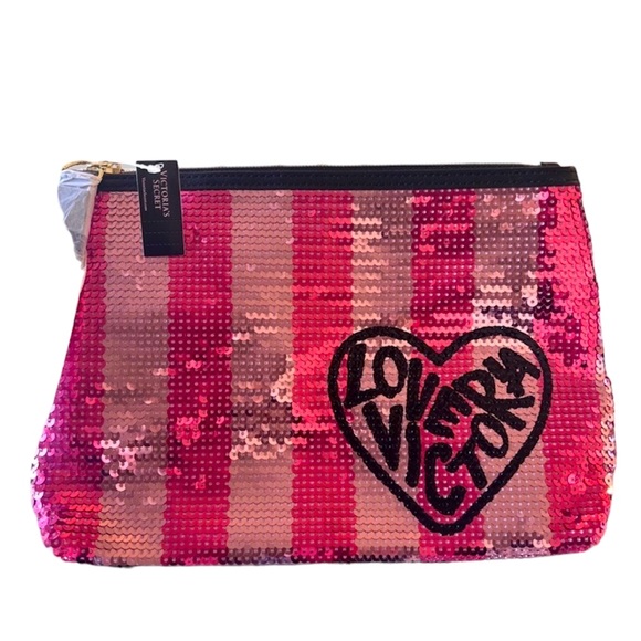 Victoria's Secret | Bags | Victorias Secret Signature Pink Stripe ...